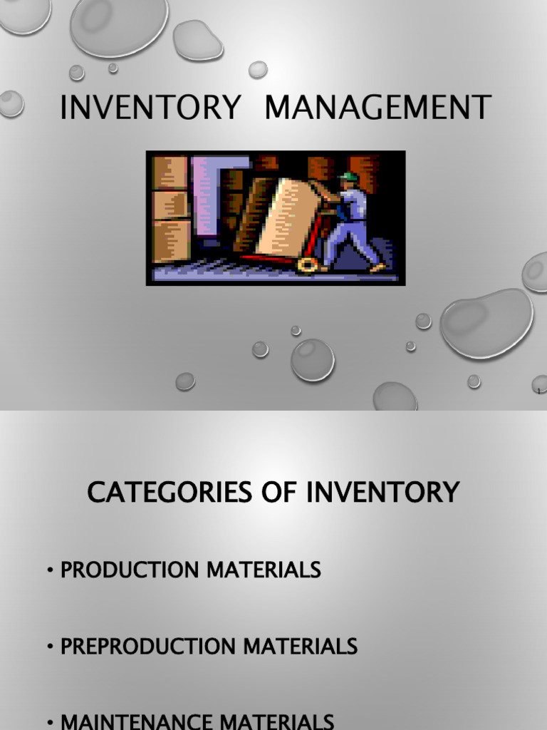 Inventory - Inventory Classifications | PDF | Inventory | Logistics