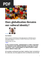 Cultural Identity Loss in Globalization | PDF | Globalization | Traditions