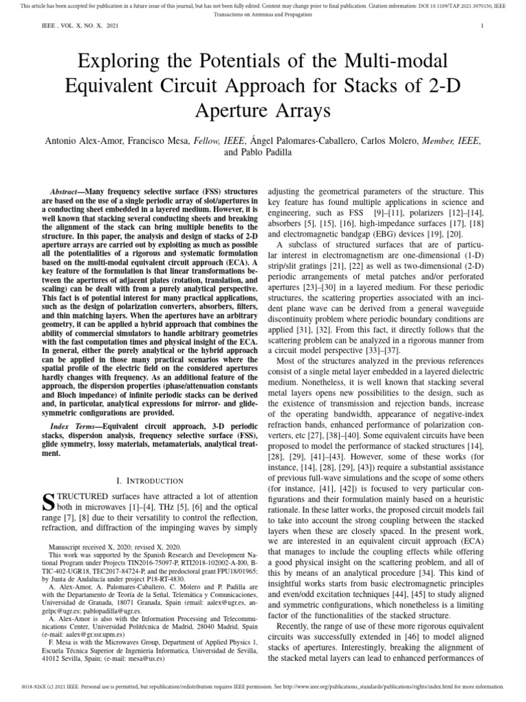 Exploring The Potentials Of The Multi Modal Equivalent Circuit Approach For Stacks Of 2 D