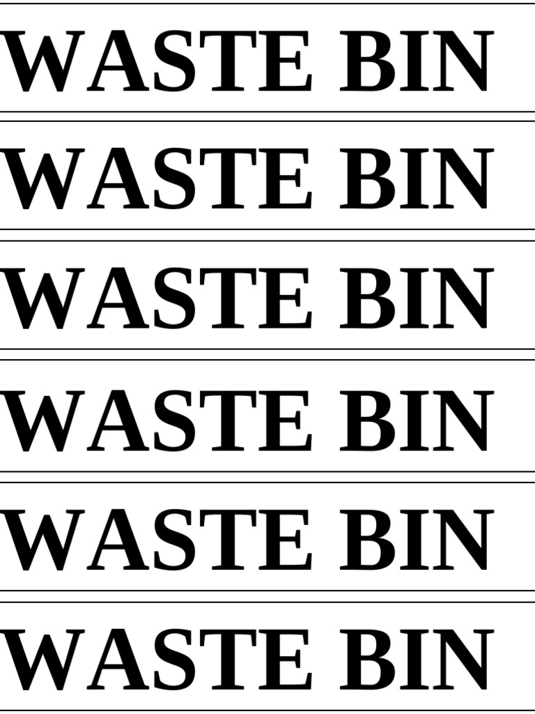 Waste Bin Label | PDF