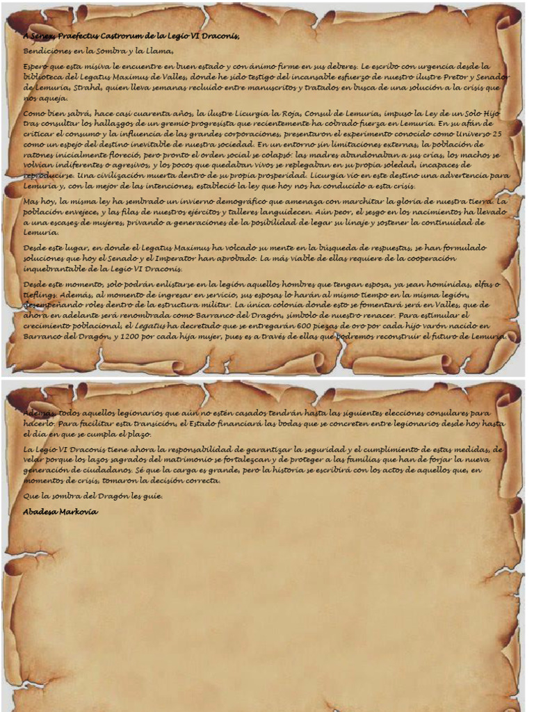 A Senex, Praefectus Castrorum de La Legio VI Draconis | PDF