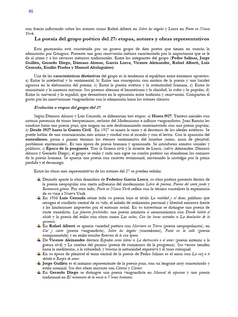 Literatura Tema 3 (Poesía 27) | PDF | Federico García Lorca | Poesía