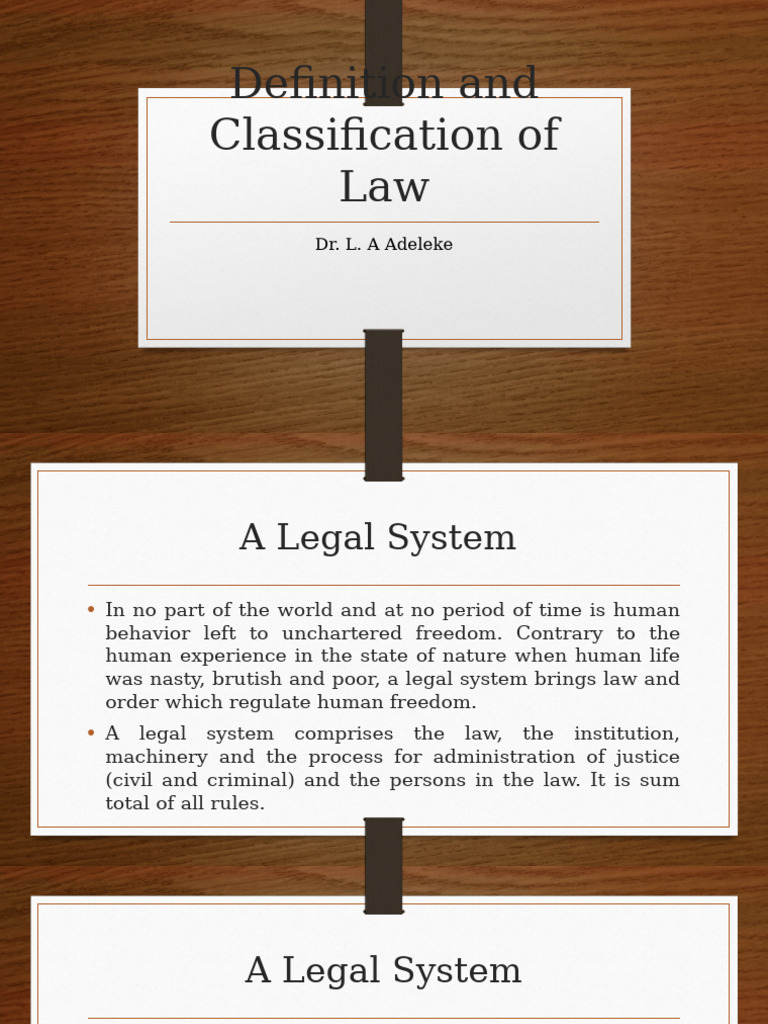 Definition_and_Classification_of_Law JIL 105 | PDF | Precedent | Crimes