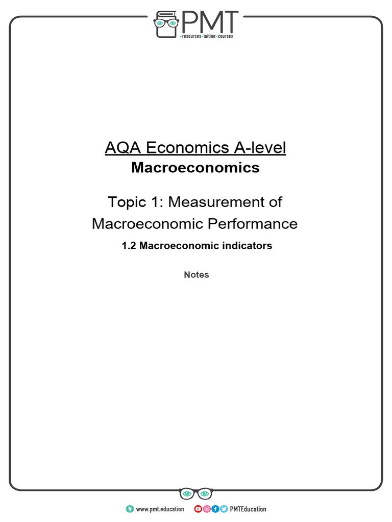 AQA Economics A-Level: Macroeconomic Indicators | PDF | Consumer Price ...