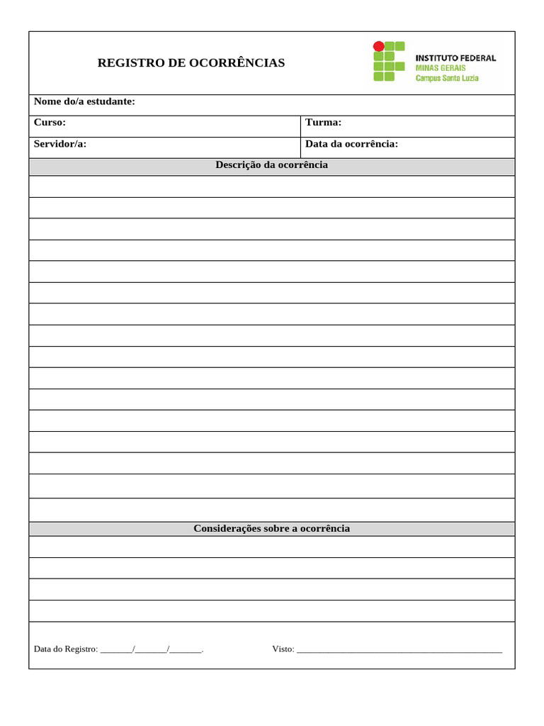 Registro de Ocorrência | PDF