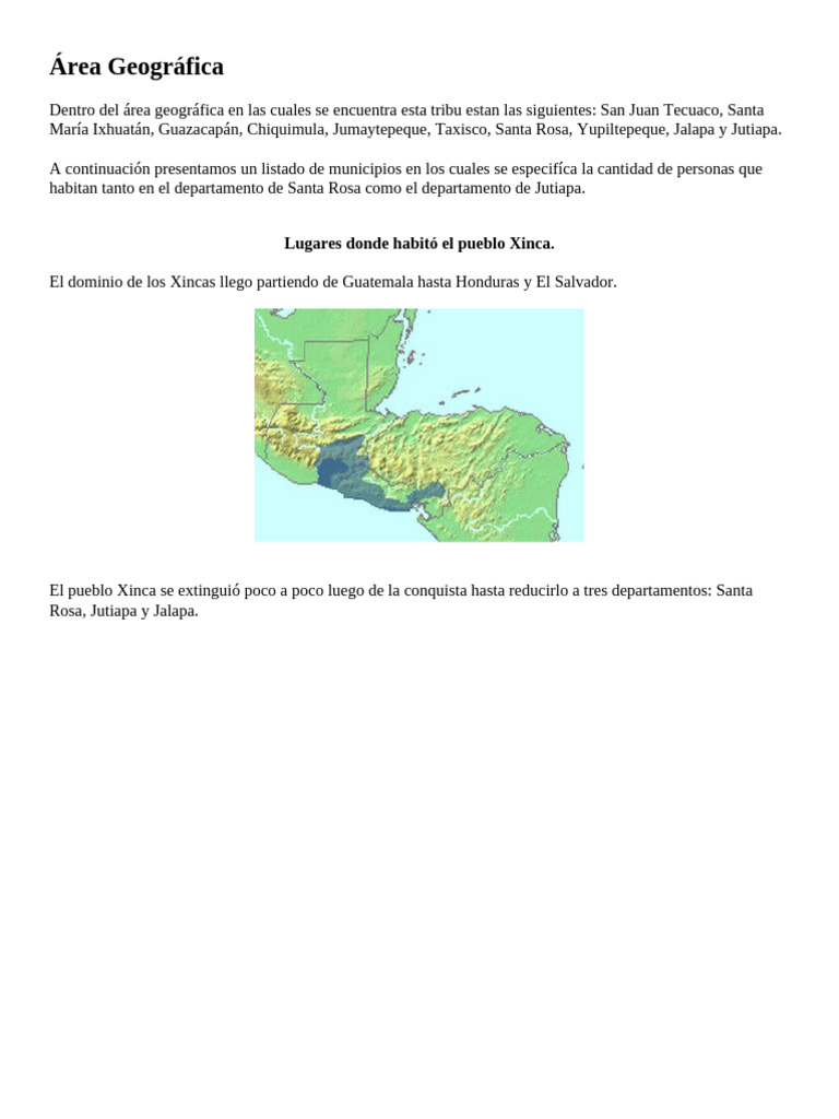Ubicación del Pueblo Xinca en Guatemala | PDF