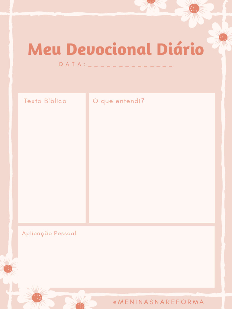 Folha para Devocional 40meninasnareforma | PDF