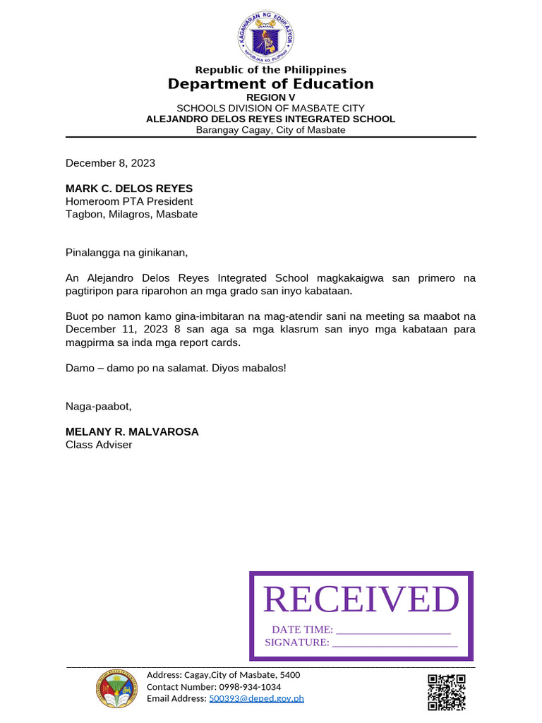 HRPTA Invitation Letter | PDF
