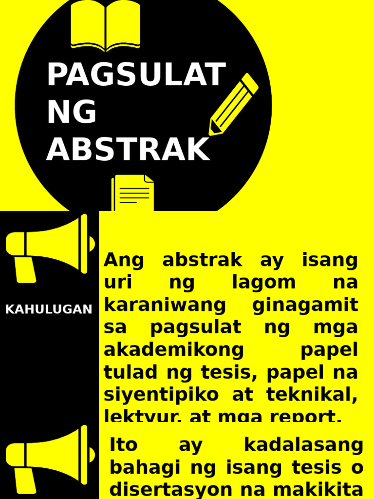 Pagsulat NG Abstrak PPT 1 | PDF