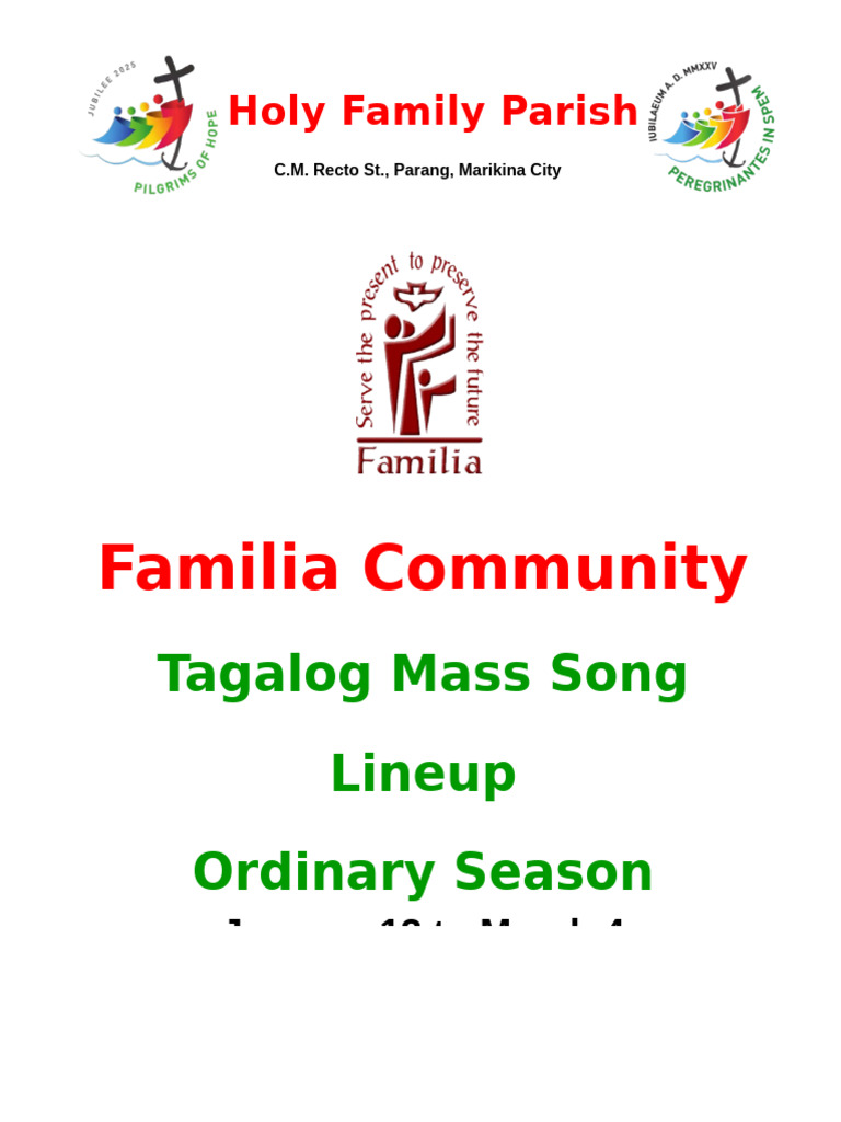 Mass Songs Ordinary Time (Cover Page) | PDF