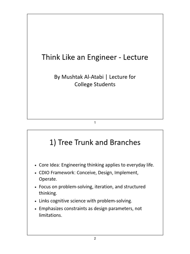 Engineering Thinking for Problem-Solving | PDF | Thought | Engineering