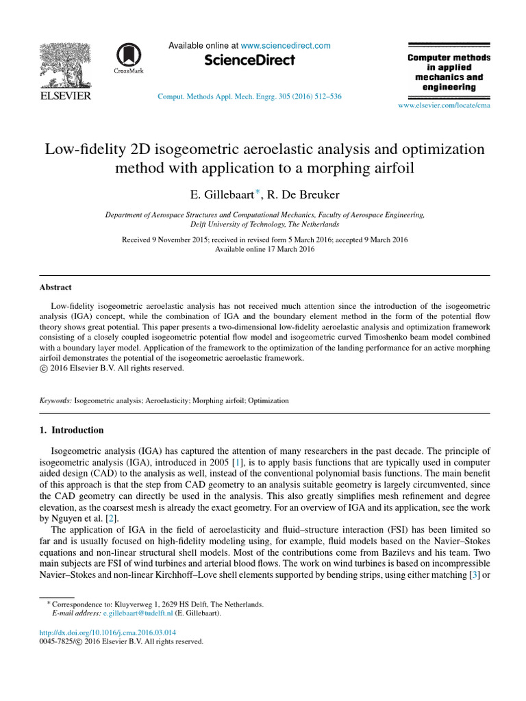 Low-Fidelity 2D Isogeometric Aeroelastic Analysis and Optimizationmethod With Application To A ...