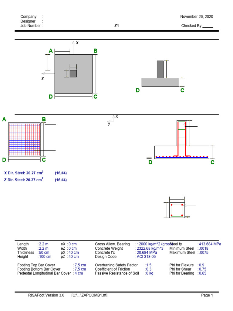 Structural Footing Design Analysis | PDF | Building Materials | Mechanics