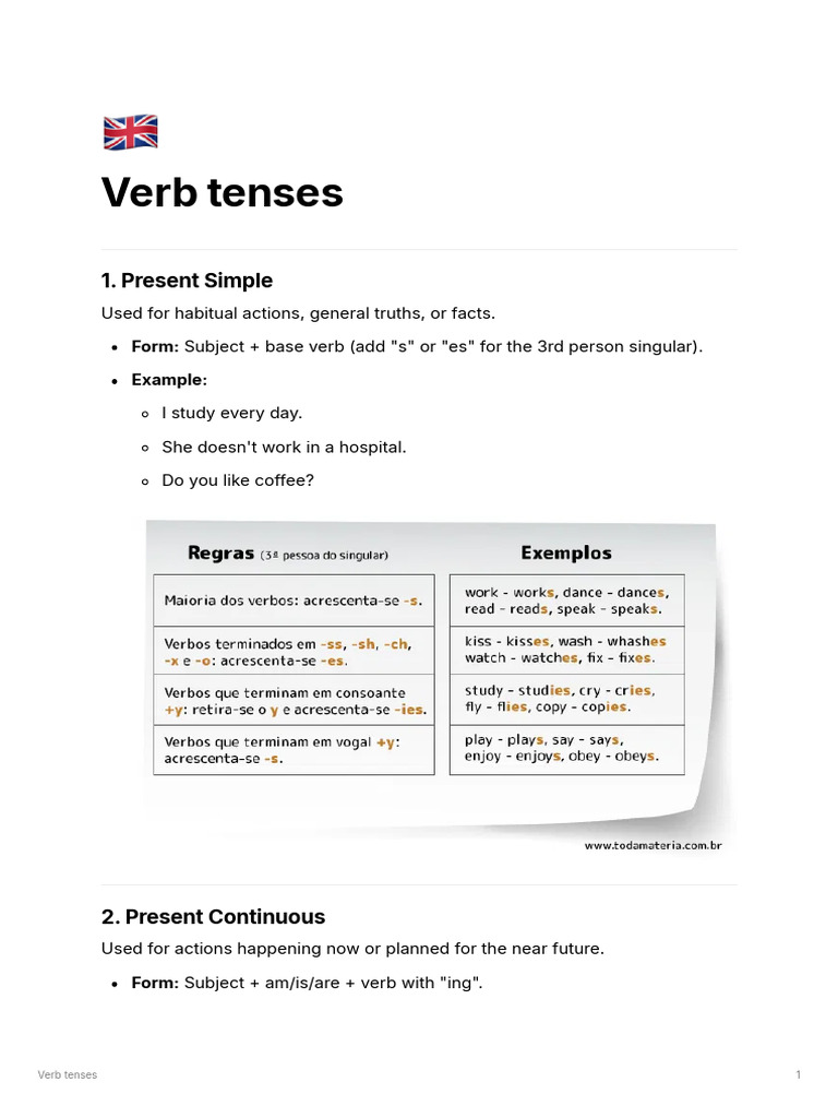 Verb Tenses | PDF | Syntax | Semantic Units