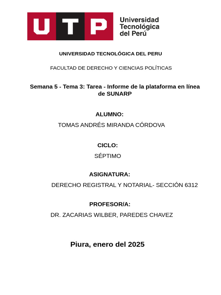 Tarea - Informe de La Plataforma en Línea de SUNARP | PDF | Internet | Gobierno E