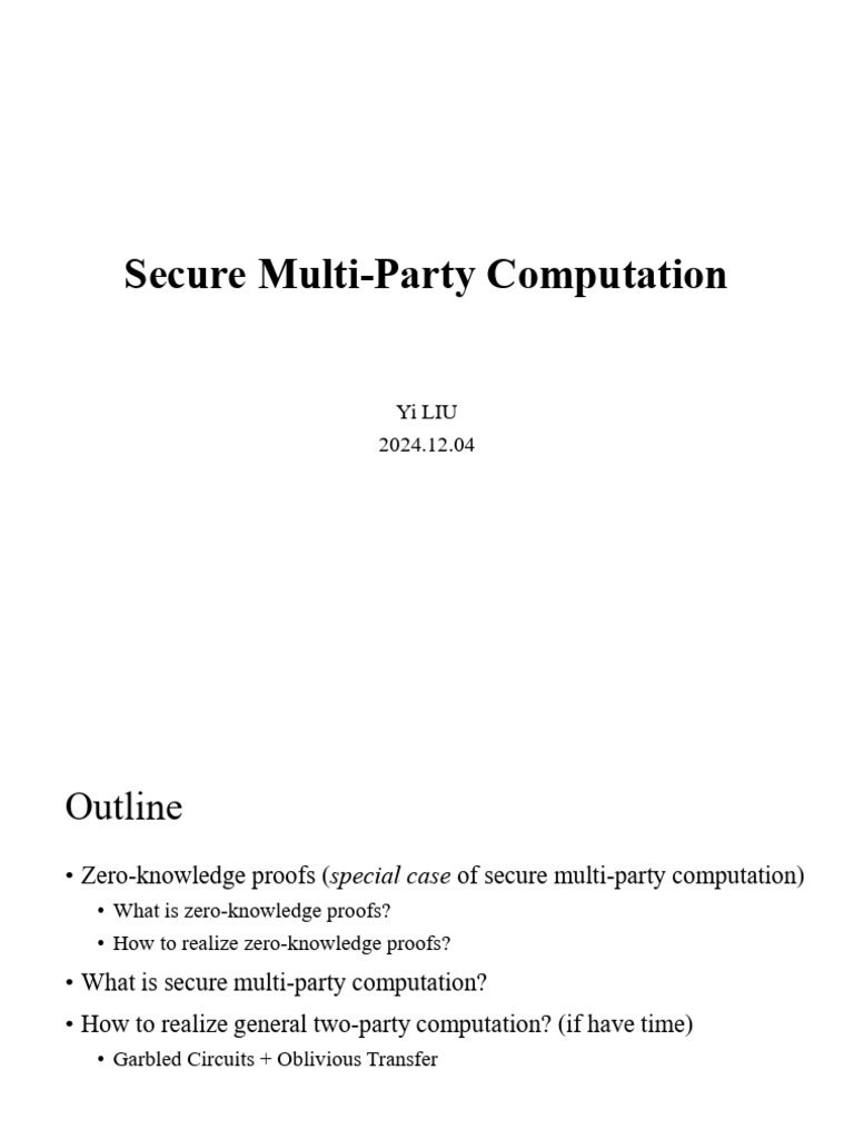mpc | PDF | Cryptography | Secure Communication