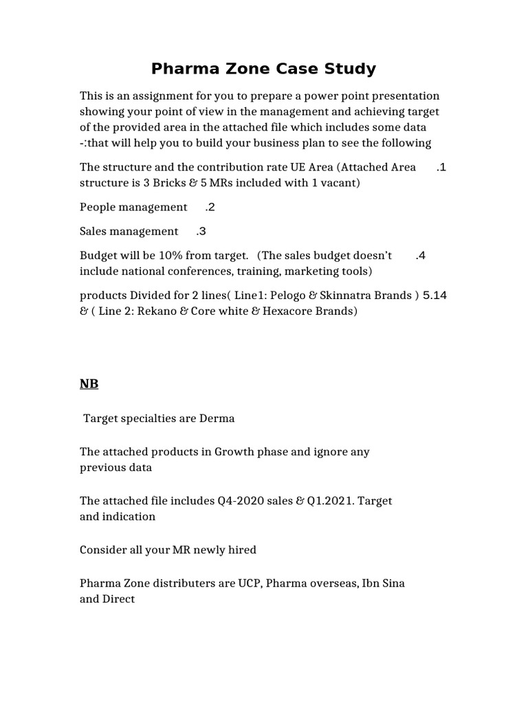 Pharma Zone Case Study UE | PDF