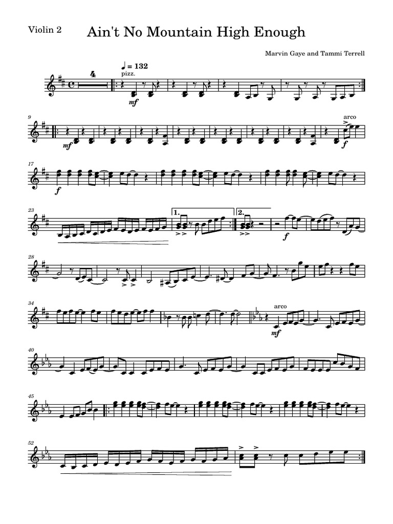 Aint No Mountain High Enough Marvin Gaye-Violin 2 | PDF | Universal Music Group | Soul Music