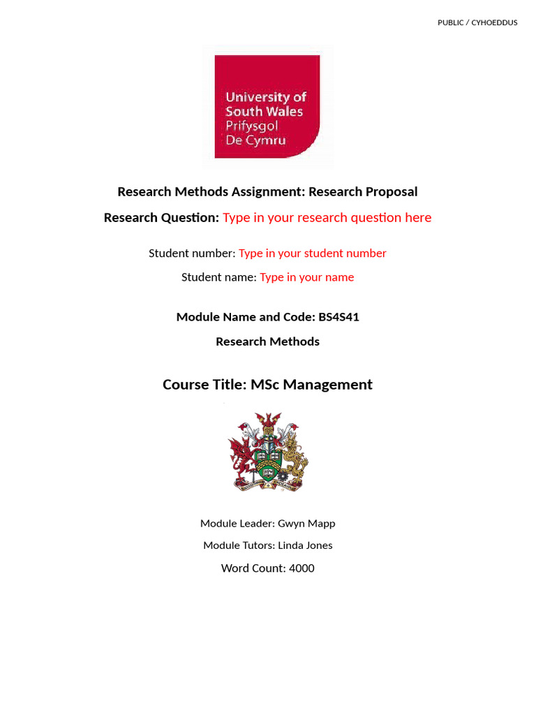 1 - BS4S41 - Research Methods Assignment Suggested Structure-Format ...