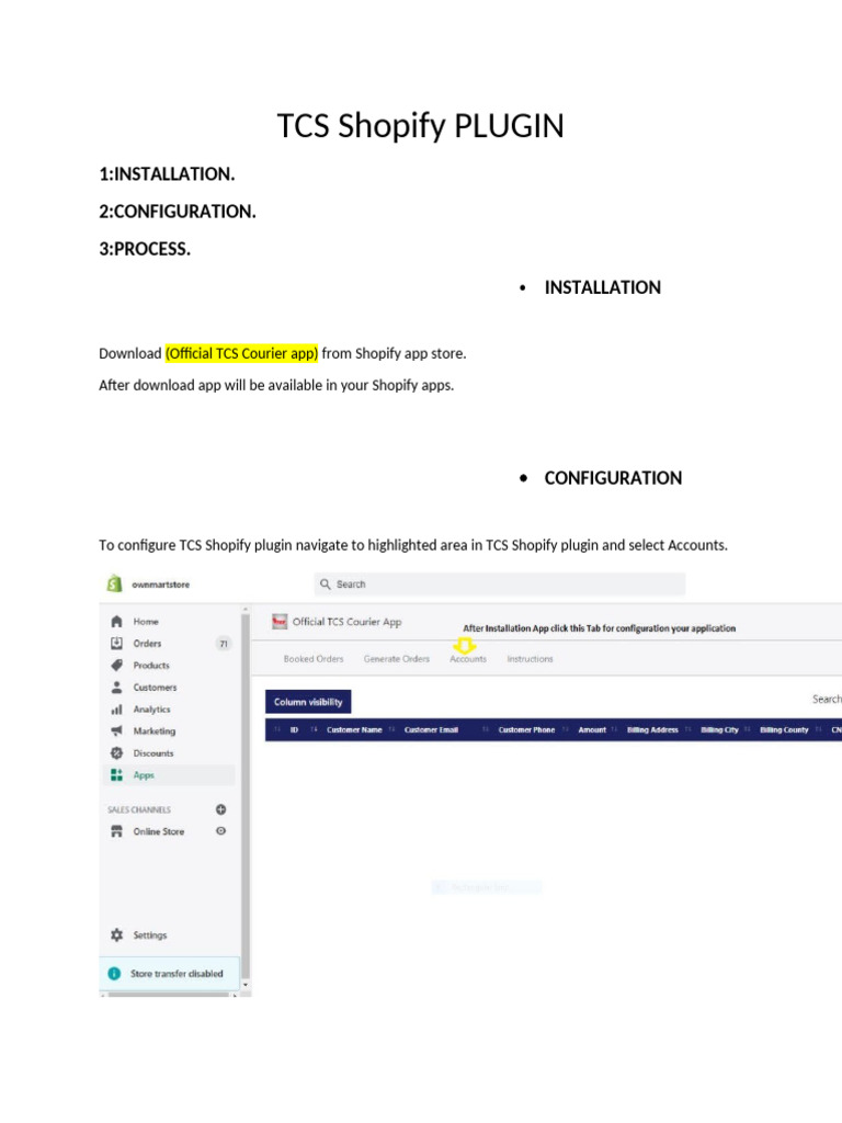 Shopify Plugin Installation and Configuration | PDF