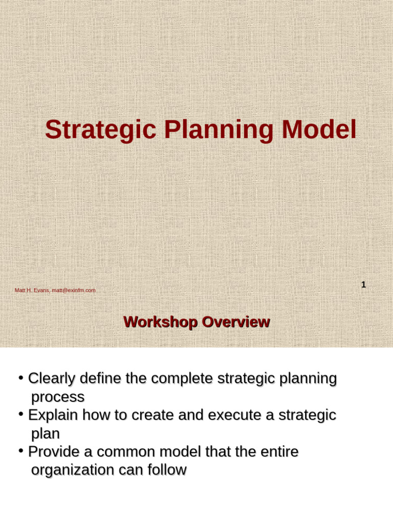 Strategic Planning Model | PDF | Swot Analysis | Strategic Planning