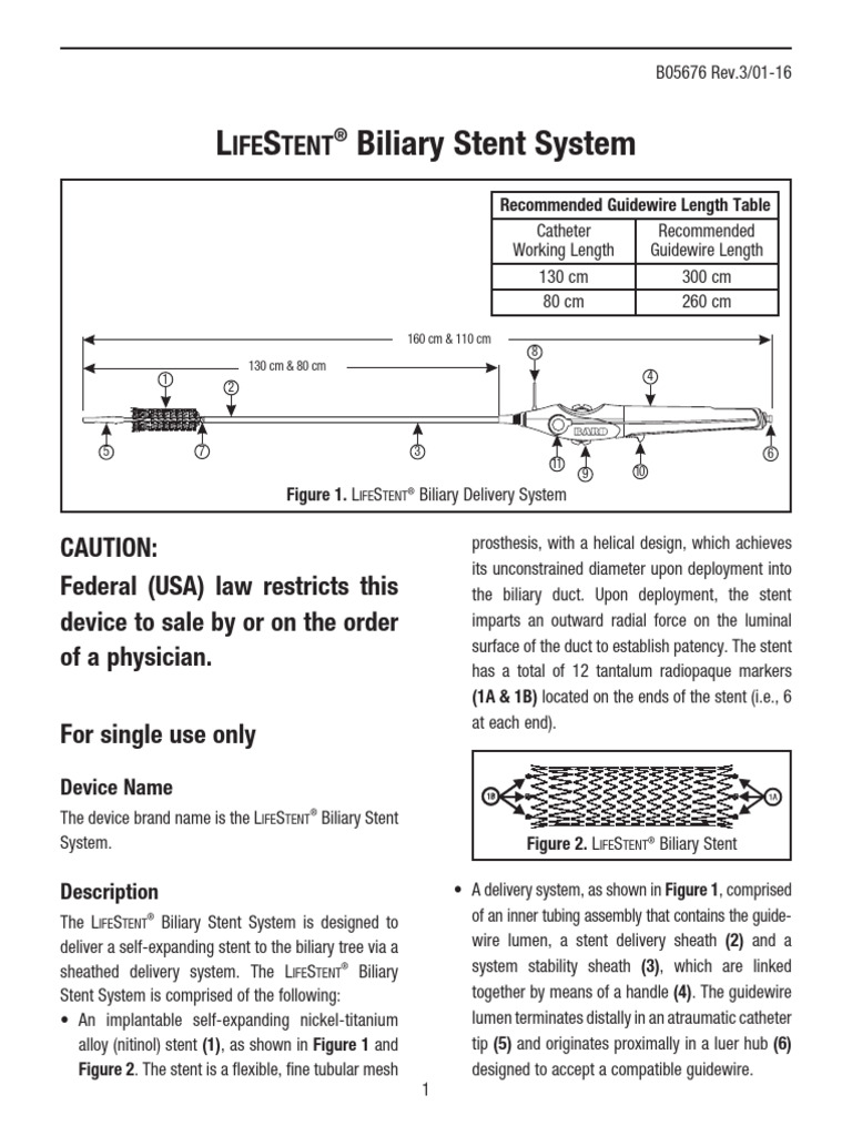LifeStent Biliary Stent System IFU | PDF | Stent | Magnetic Resonance ...