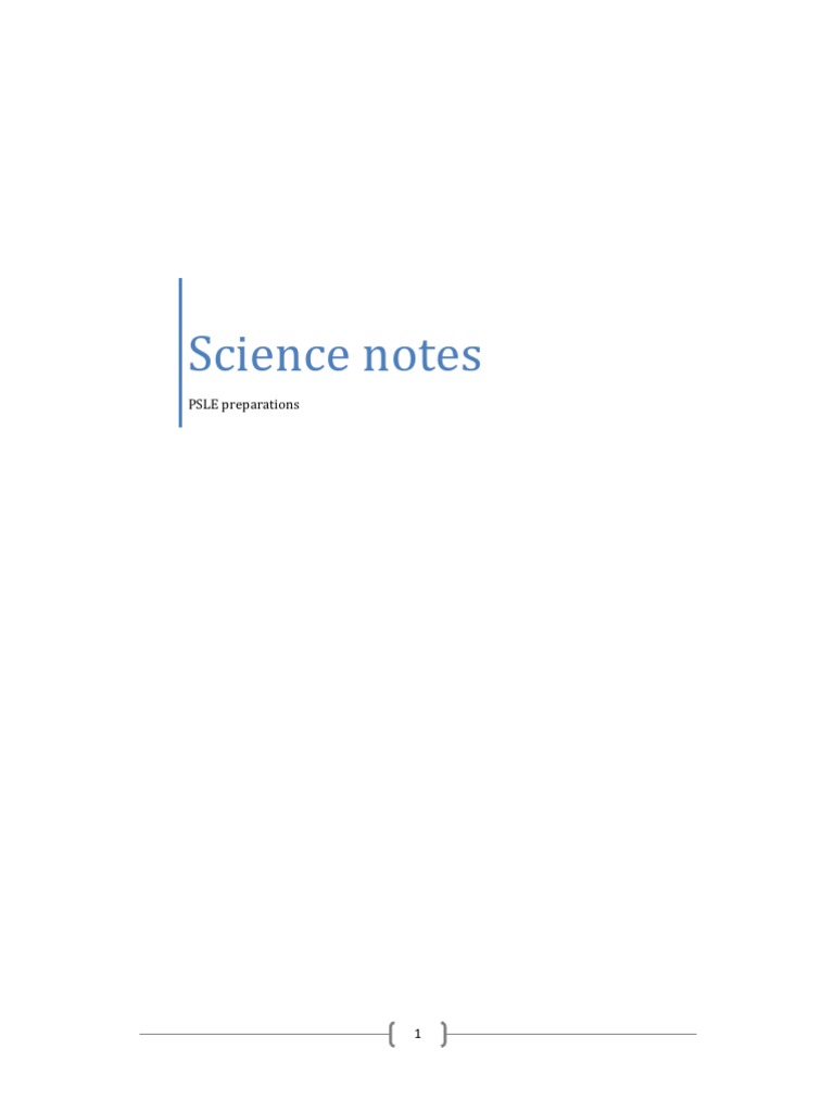 PSLE Science notes on body systems | PDF | Lung | Digestion