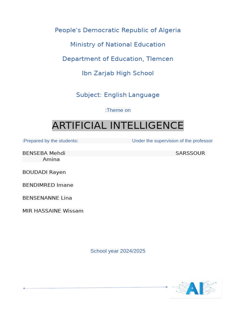 IA mehdi | PDF | Artificial Intelligence | Intelligence (AI) & Semantics