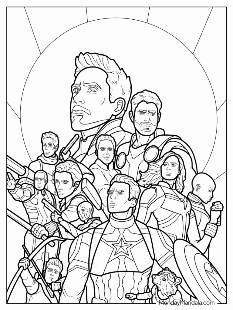 Detailed Coloring Page of The Avengers | PDF