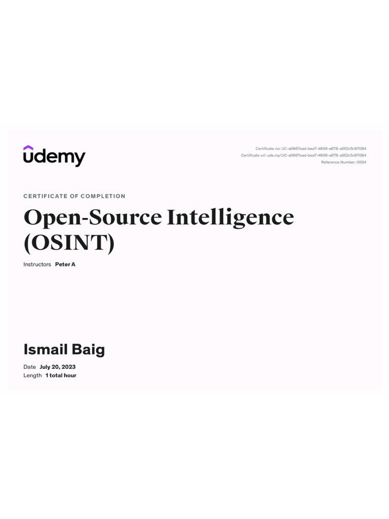 OSINT Certicate | PDF