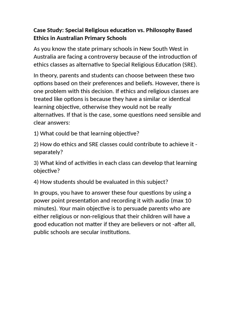 Ethics vs. Religious Ed in NSW Schools | PDF | Liberal Arts Education