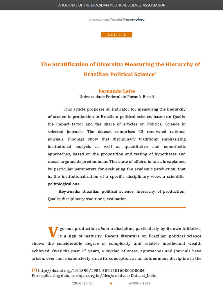 The Stratification of Diversity Measuring The Hier | PDF | Statistics | Quantitative Research