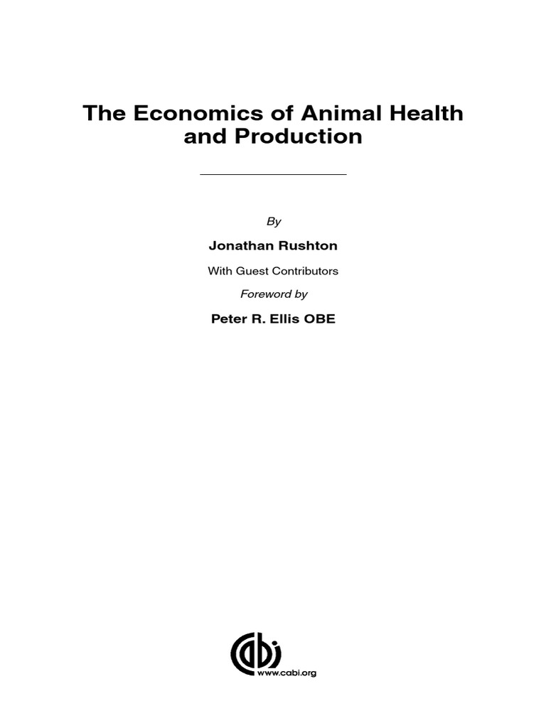 LD 01 (Jonathan - Rushton) - The - Economics - of - Animal - Health ...