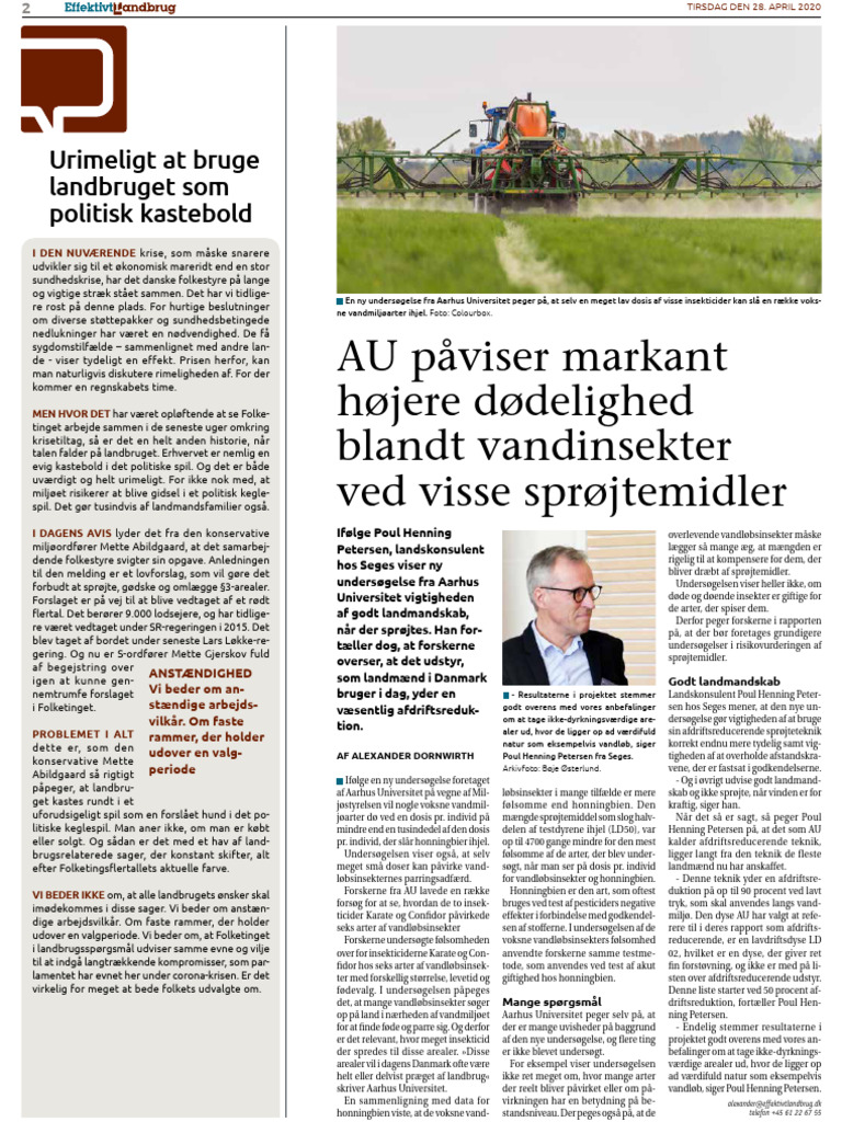 PDM 02 AU Påviser Markant Højere Dødelighed Blandt Vandinsekter | PDF