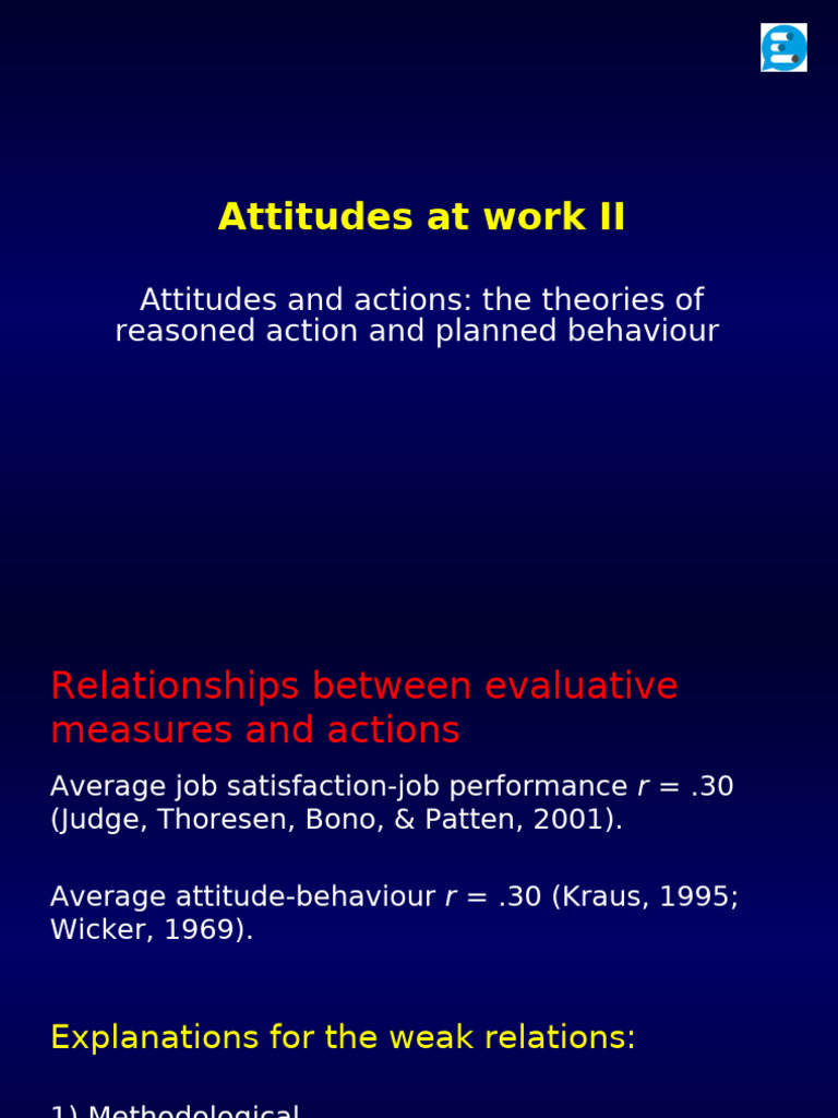 Attitudes at Work II | PDF | Attitude (Psychology) | Psychology