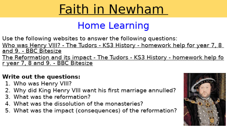 Template Homework Henry VIII | PDF