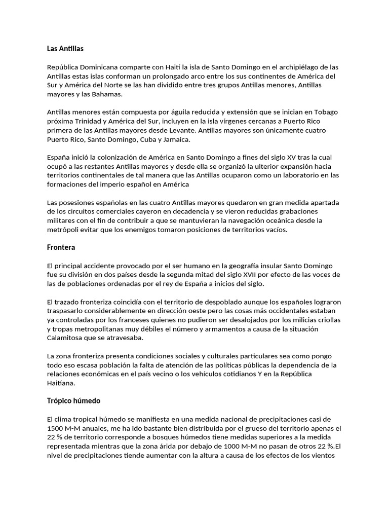 Geografía y Clima de las Antillas | PDF | Antillas Mayores | Antillas