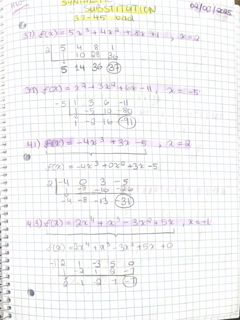 Synthetic Substitution:Division, Factoring, And Finding Zeros | PDF