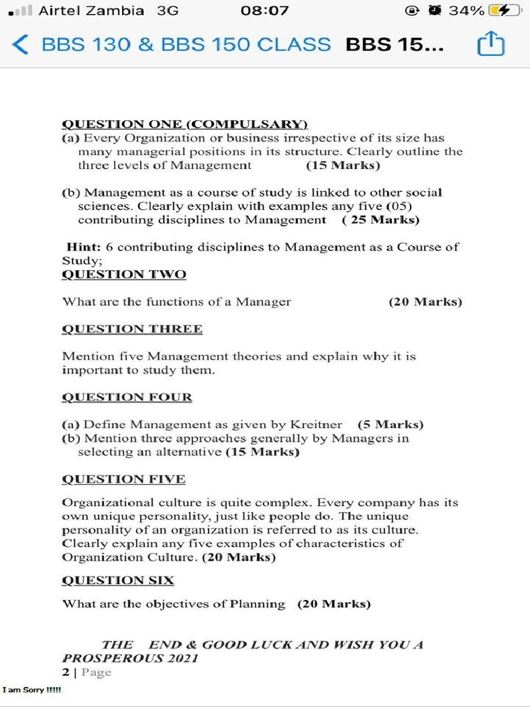 Management Questions | PDF