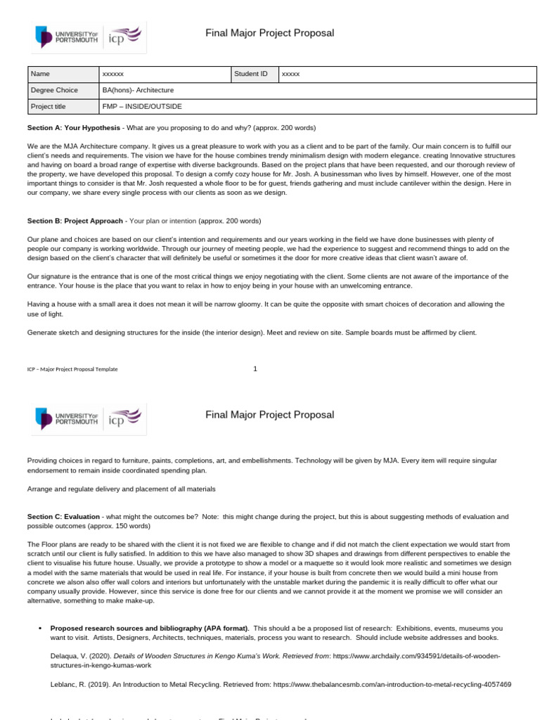 Major Architecture Project Proposal | PDF | Drawing
