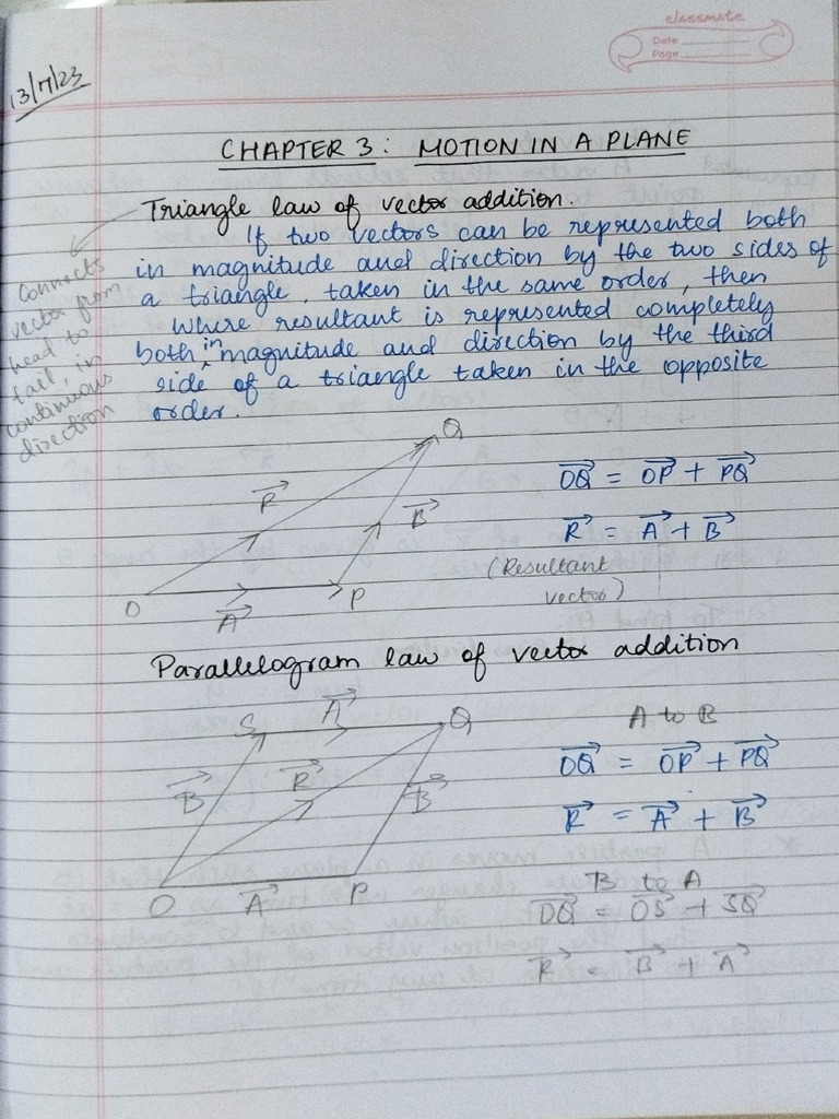 3.motion in A Plane Class 11 | PDF