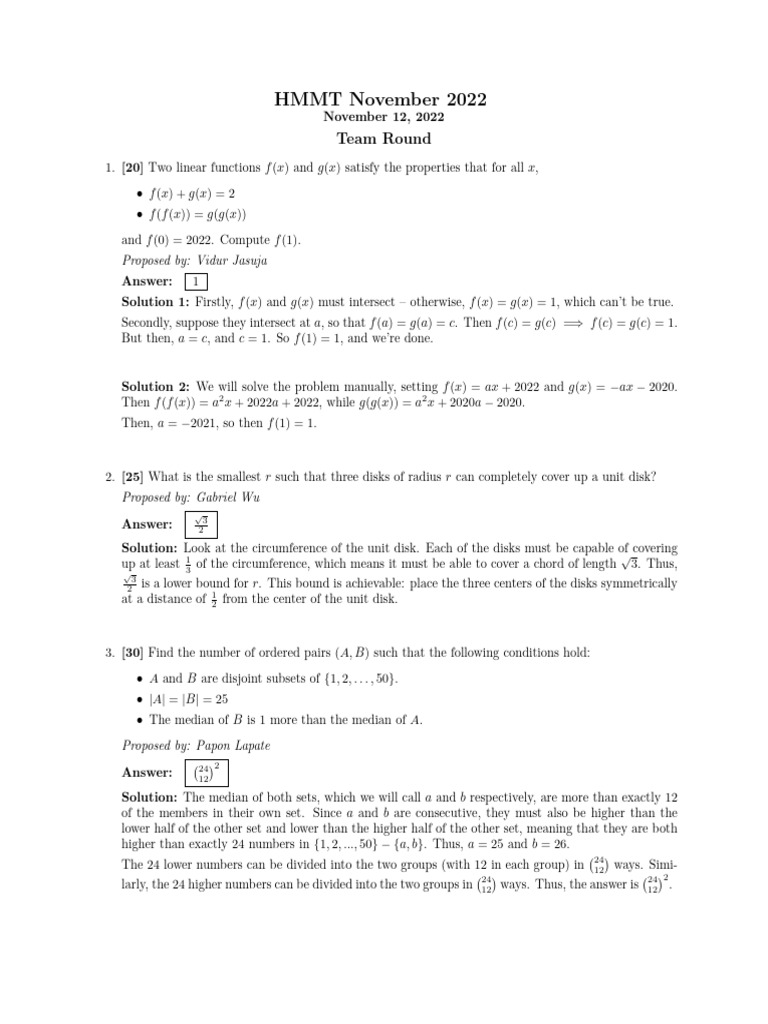 Math Competition Problem Set | PDF | Square Root | Mathematics