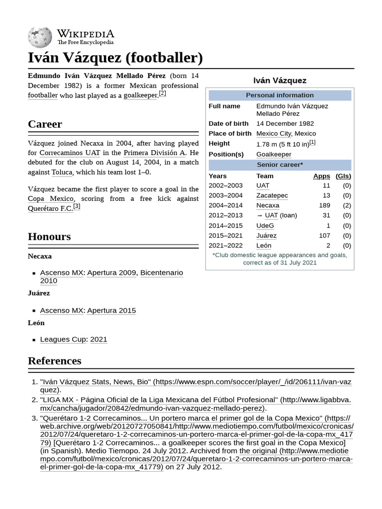 Iván Vázquez (Footballer) | PDF | Association Football Clubs ...