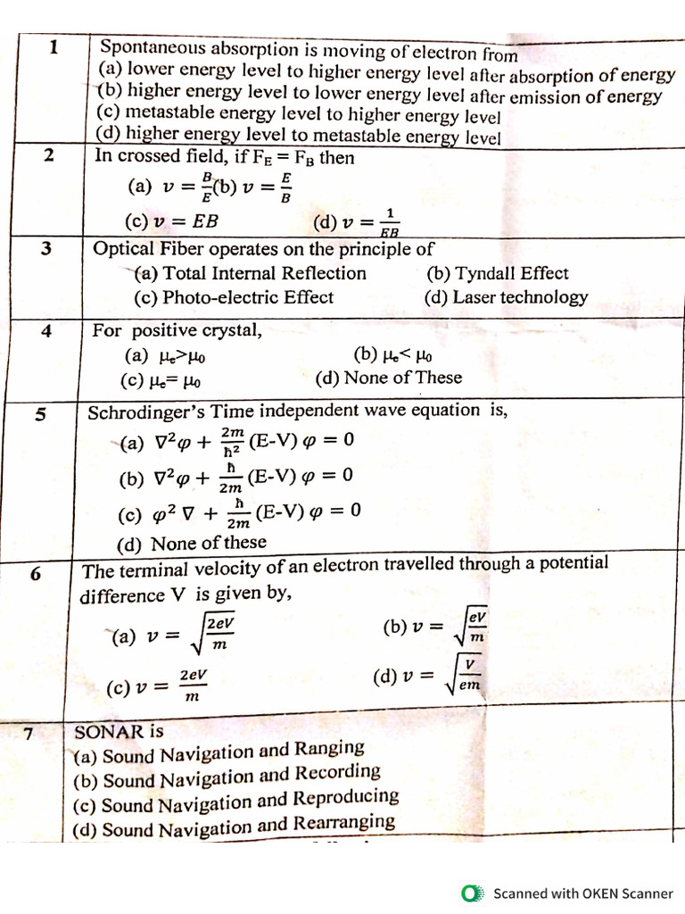 physics mcq | PDF