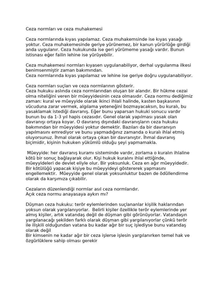 Ceza Genel Hükümler Giriş | PDF