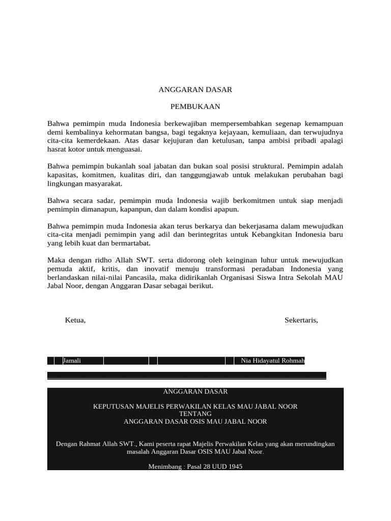 AD/ART OSIS MAU Jabal Noor | PDF