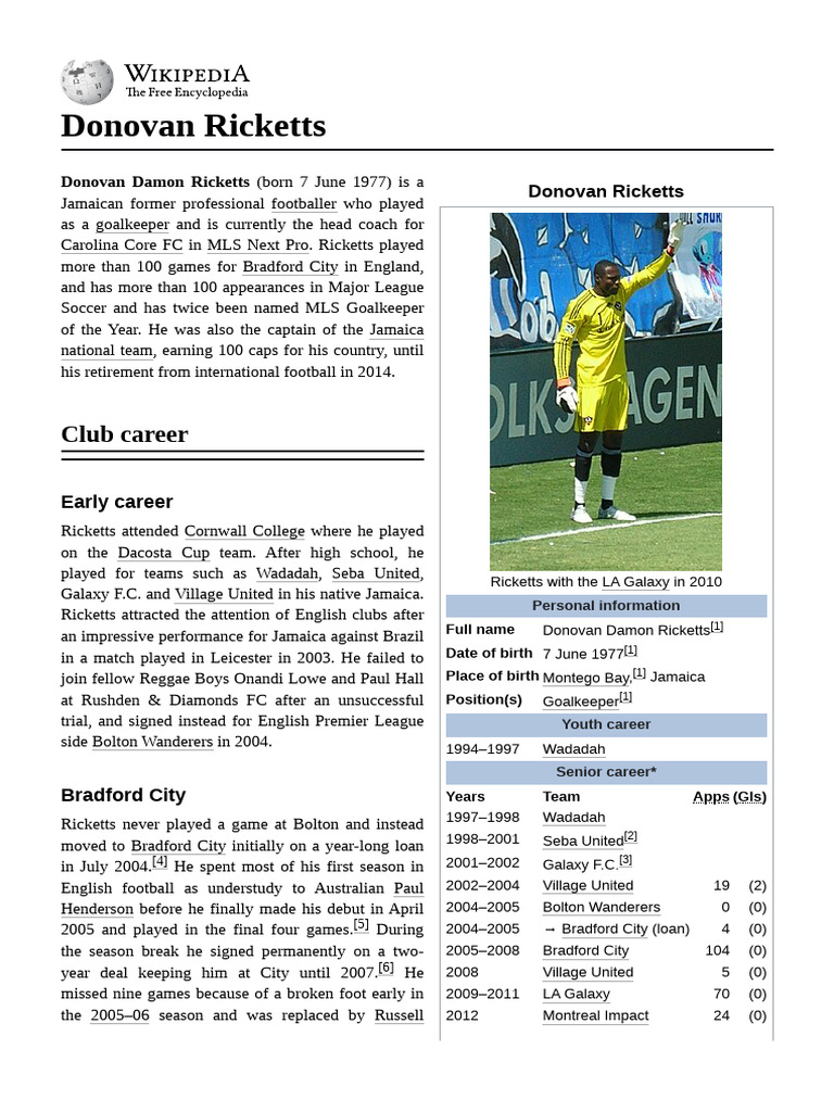 Donovan_Ricketts | PDF | Major League Soccer | Association Football