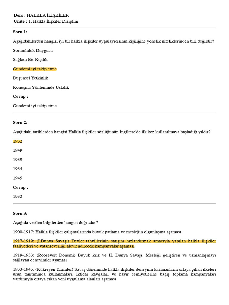 Halkla Ilişkiler Vize | PDF