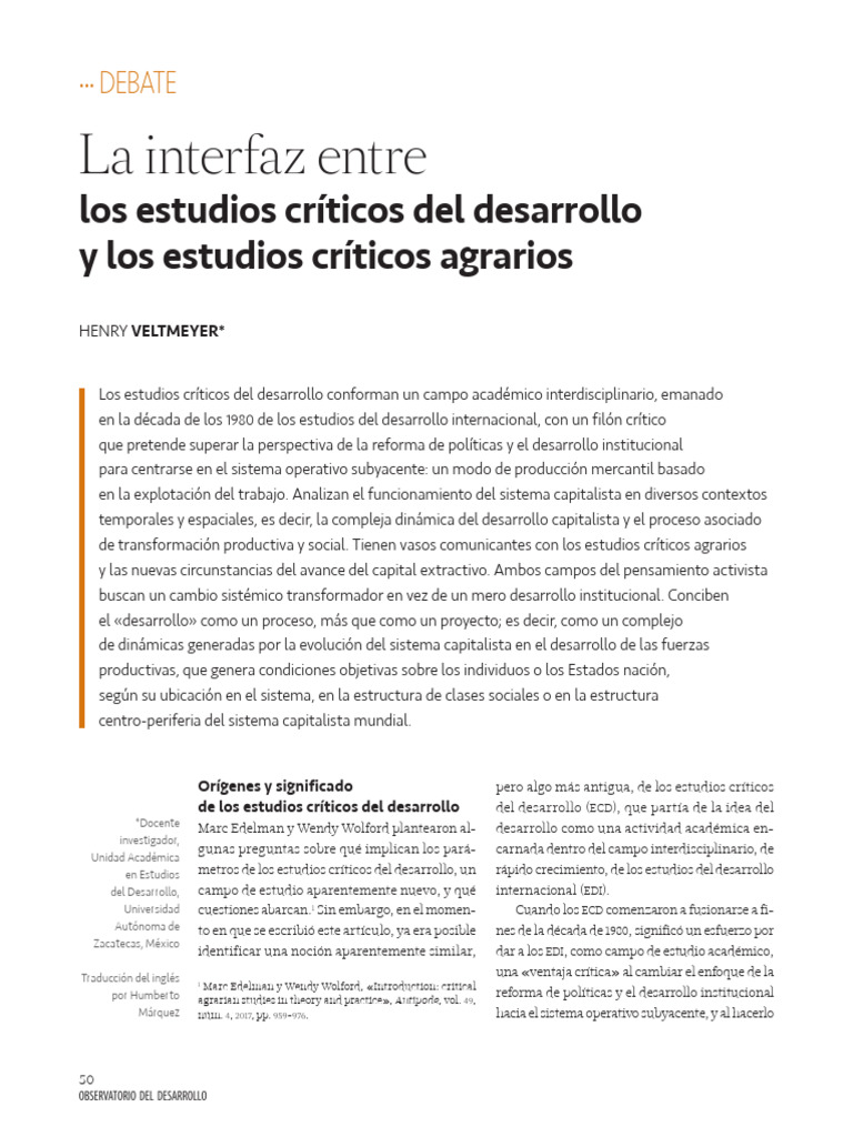 Estudios Críticos del Desarrollo y Agrario | PDF | Capitalismo ...