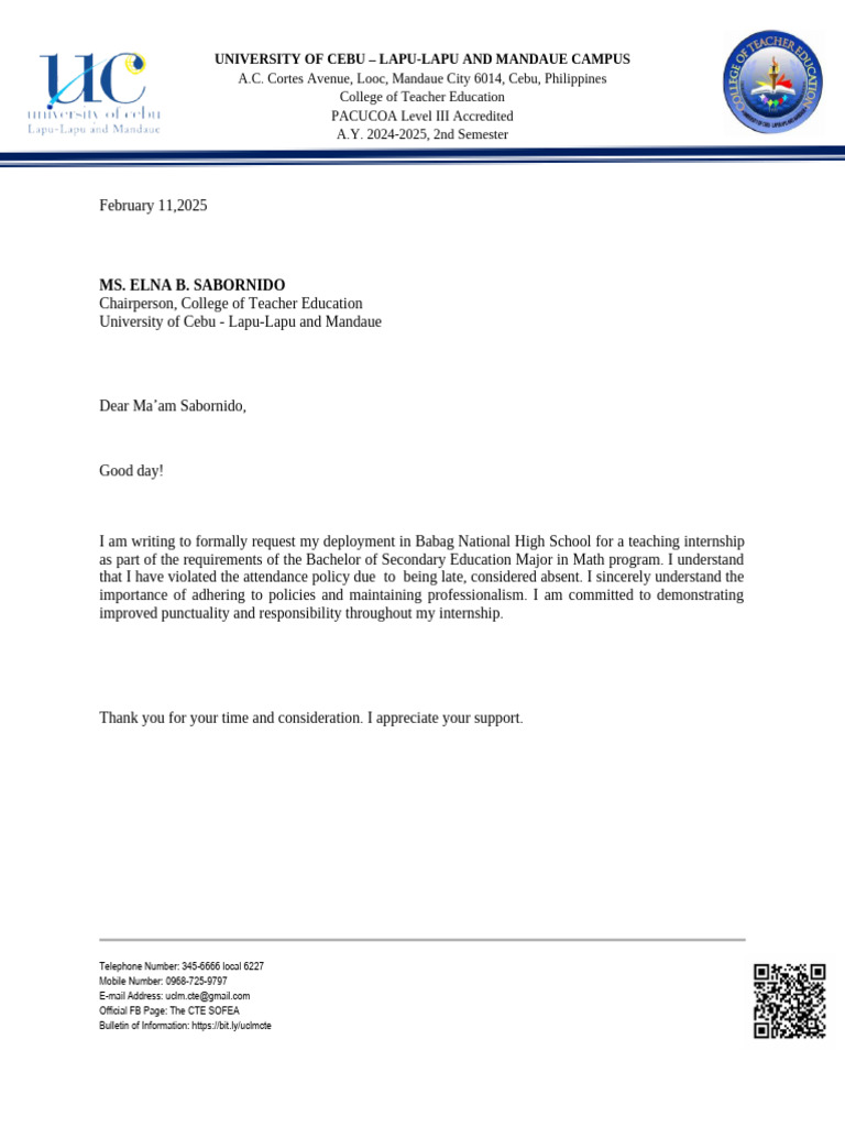 Letter-for-Deployment (MARSAL) | PDF